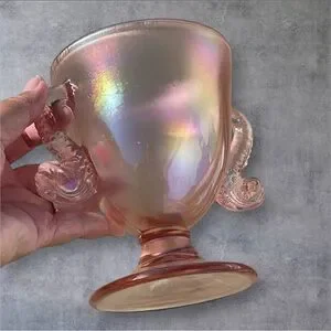 Fenton | Accents | Vintage Fenton Velva Rose Pinkstretch Glass Compote ...